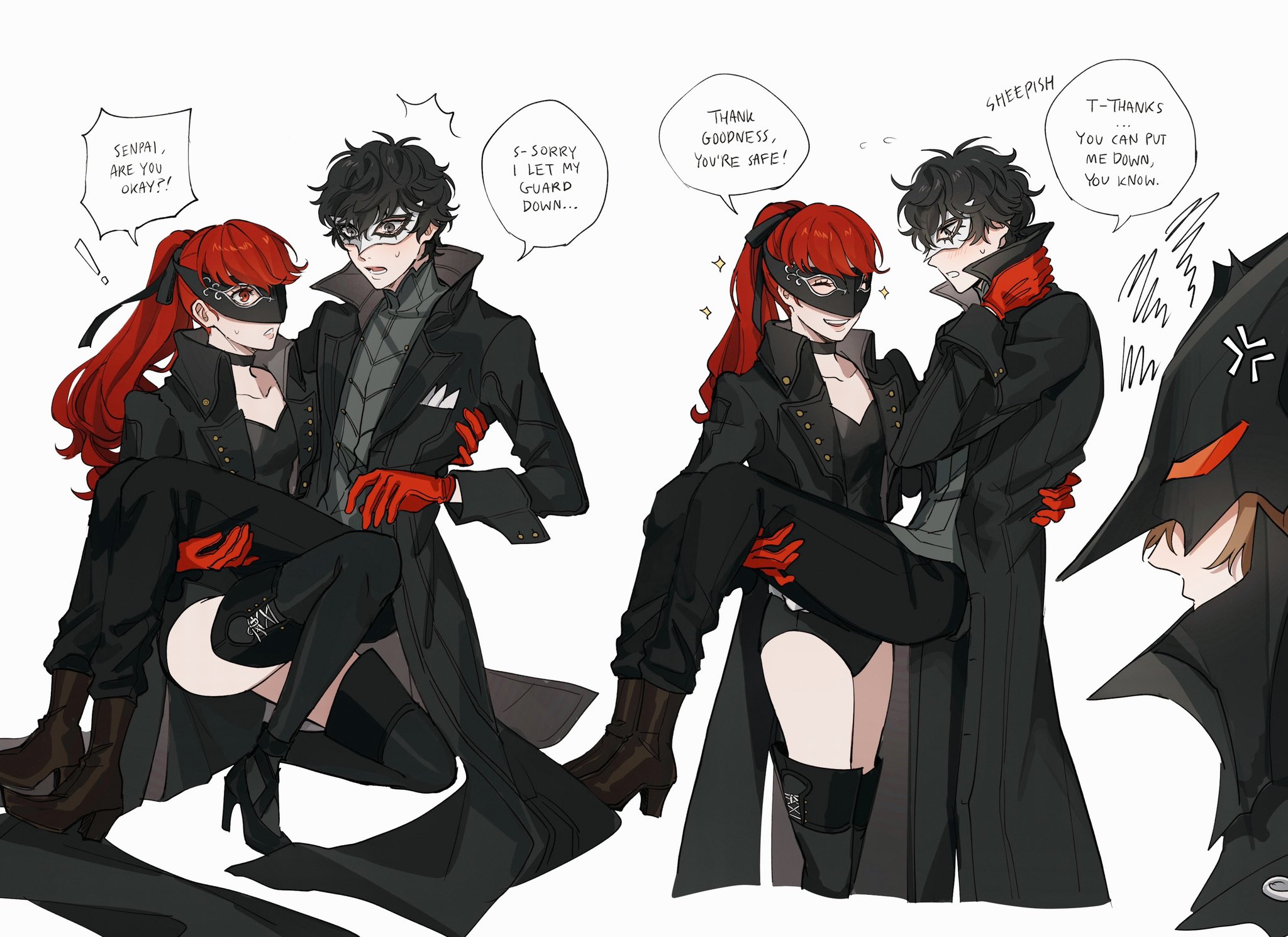 Amamiya Ren Yoshizawa Kasumi Joker Akechi Gorou Violet And 1 More Persona And 2 More