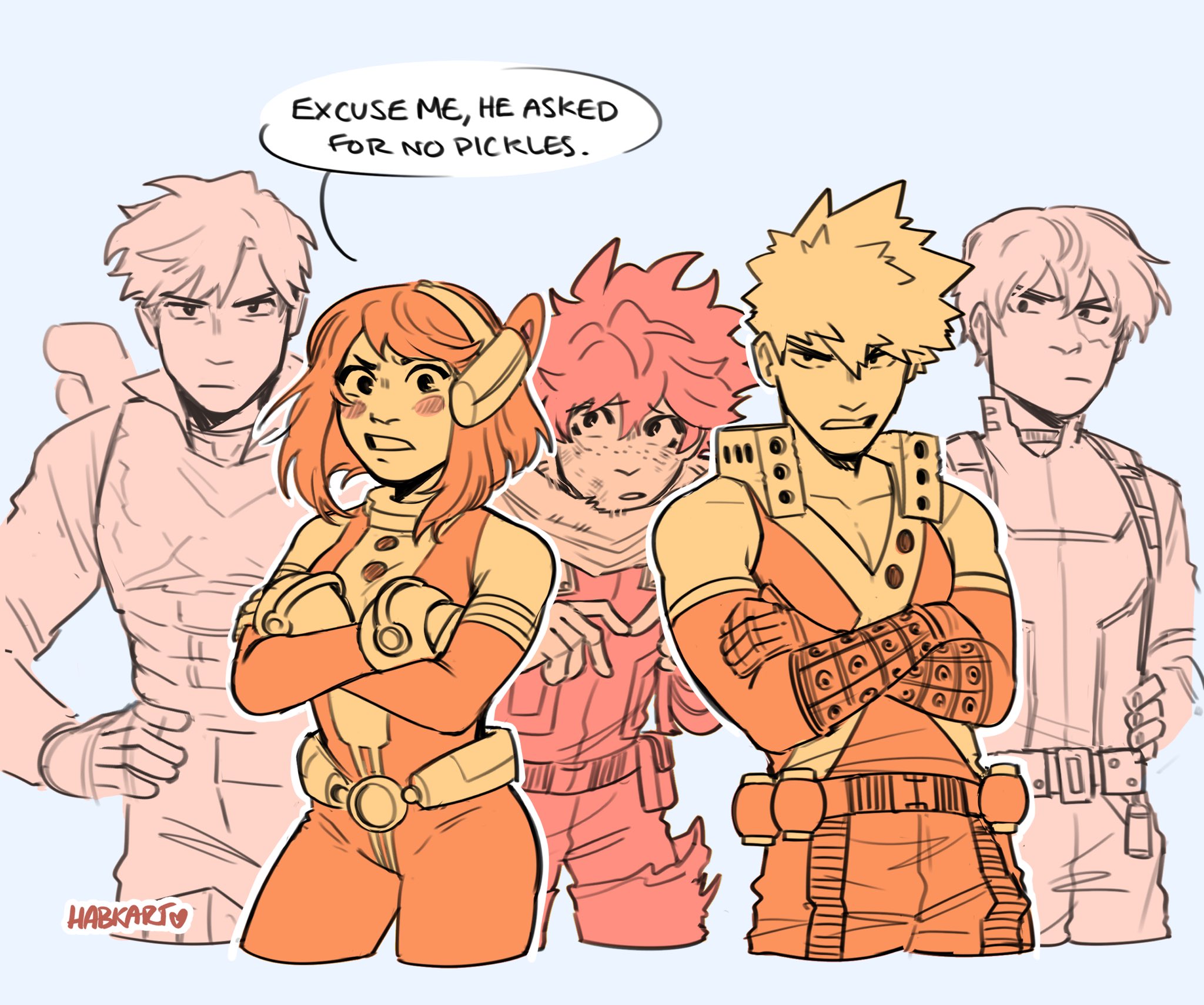 Midoriya Izuku Uraraka Ochaco Bakugou Katsuki Todoroki Shoto And Iida Tenya Boku No Hero