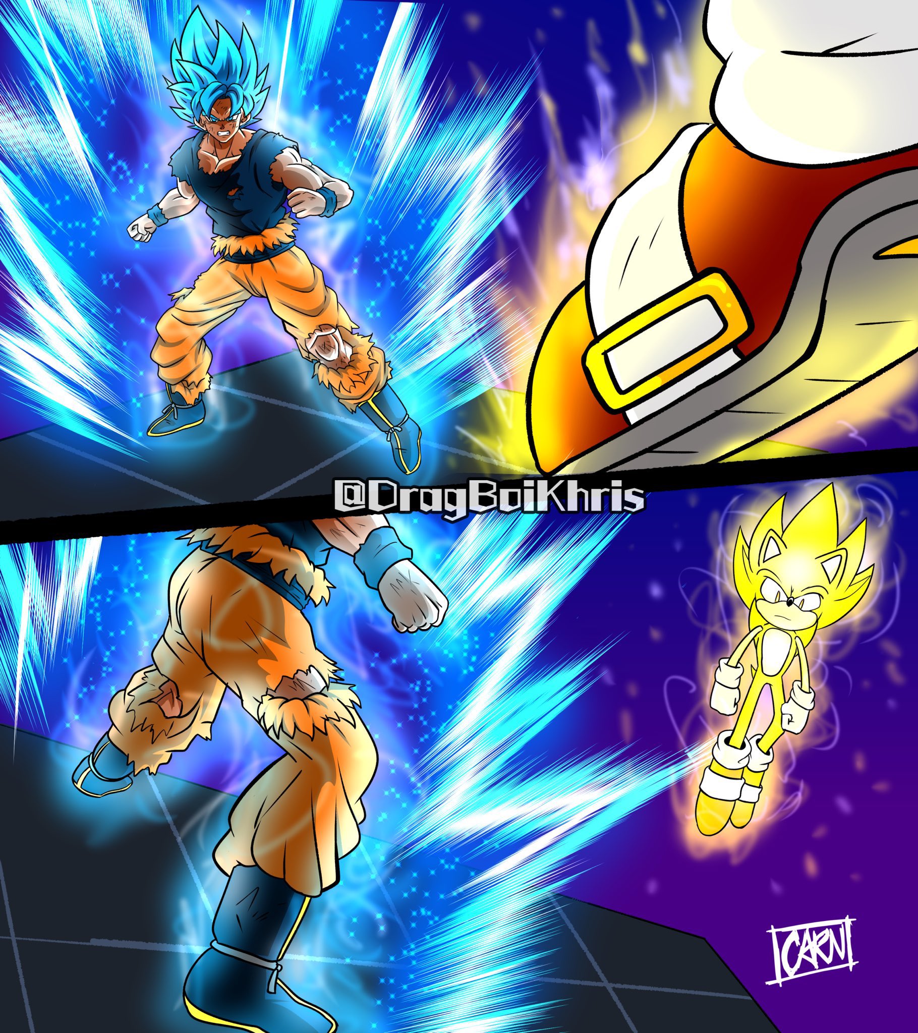 Son Goku Sonic The Hedgehog And Super Sonic Dragon Ball And 8 More Drawn By Kadproductions