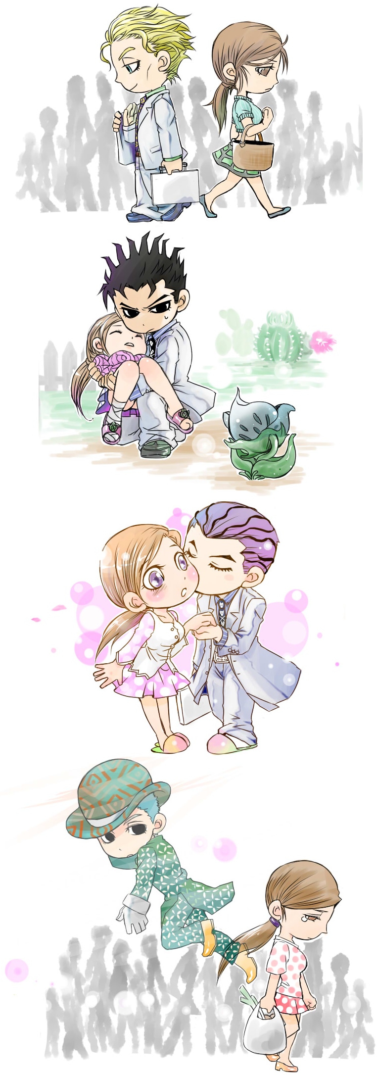 Kira Yoshikage Kawajiri Kosaku Kawajiri Shinobu And Stray Cat Jojo
