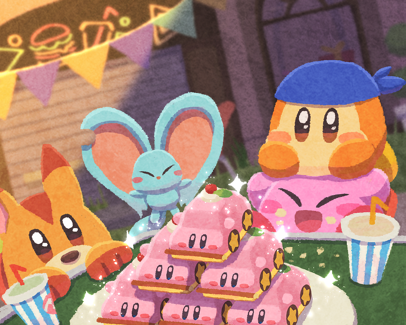 Kirby Bandana Waddle Dee And Elfilin Kirby And 1 More Drawn By