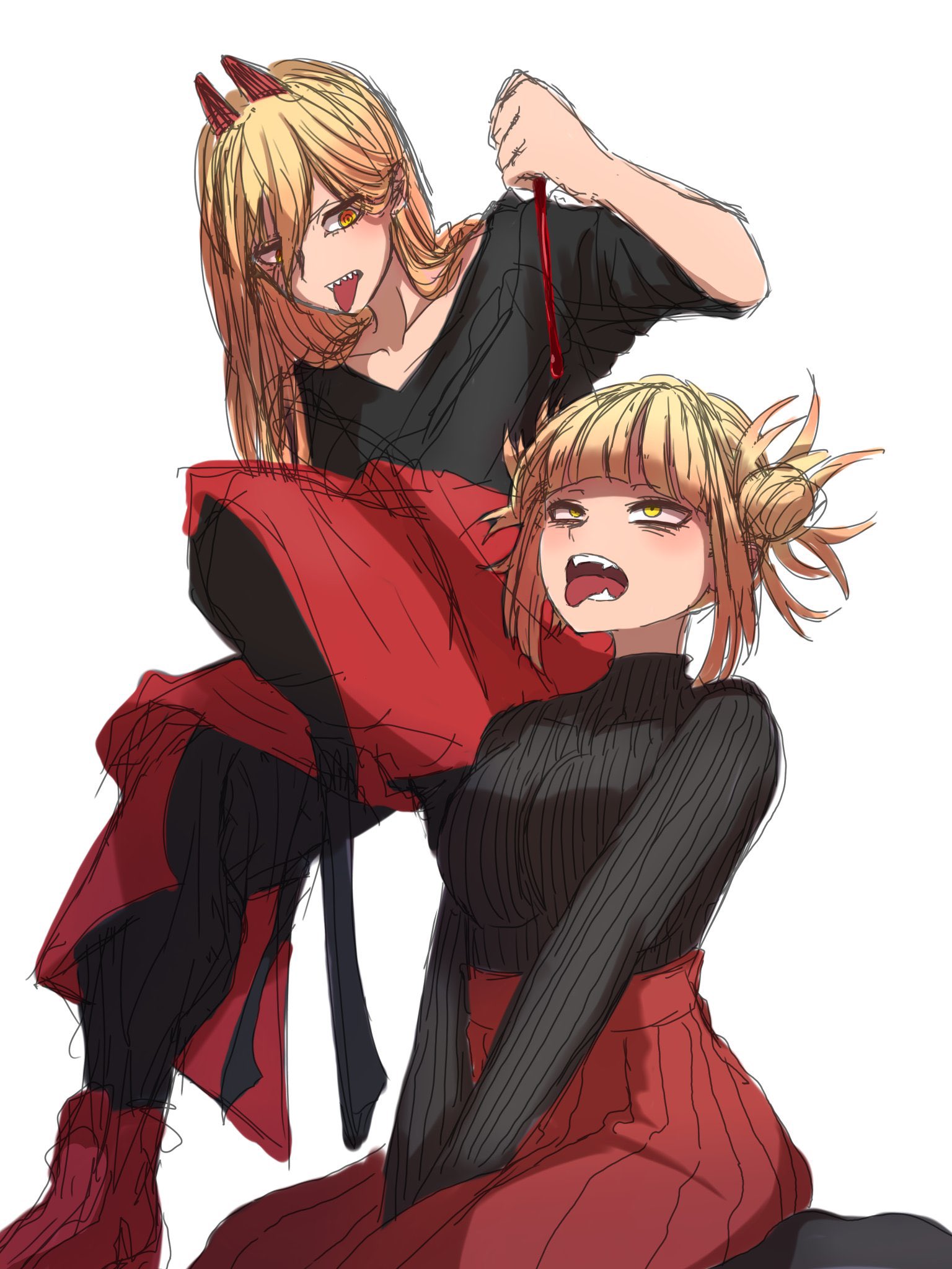 Power And Toga Himiko Boku No Hero Academia And 1 More Drawn By