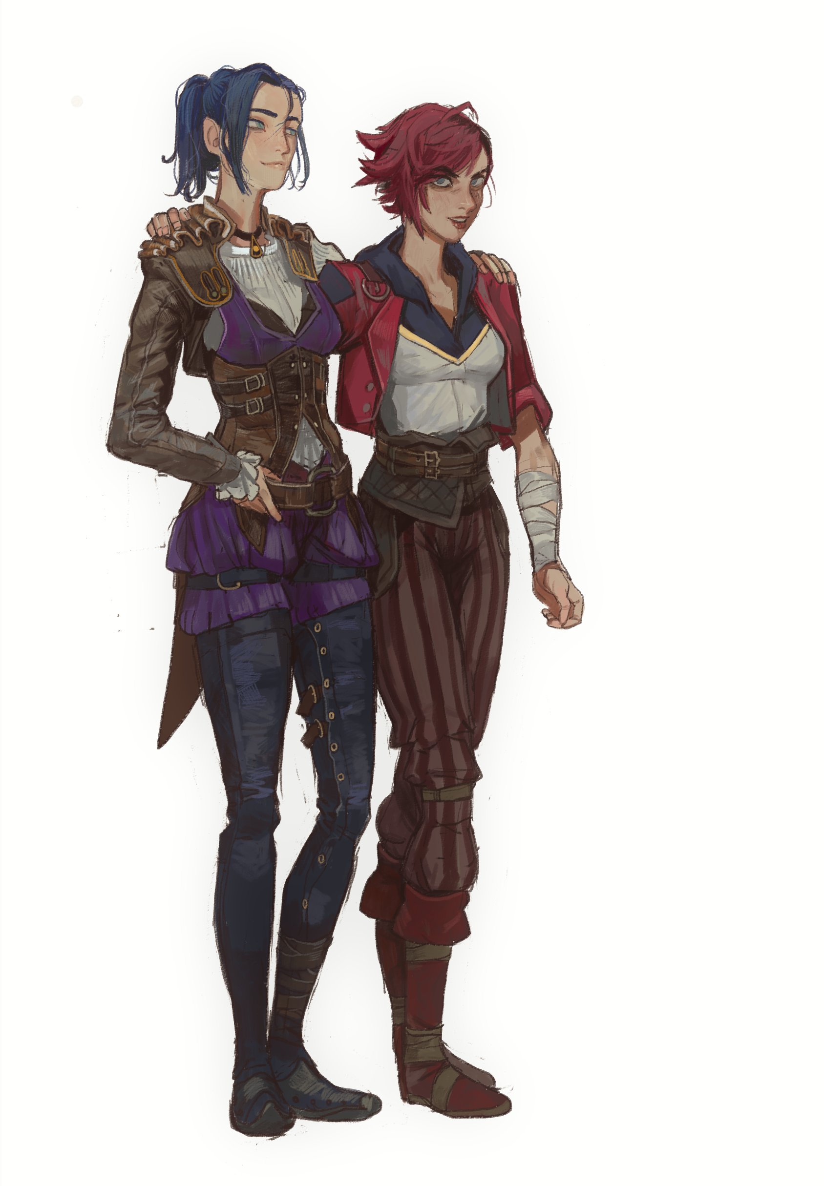 Vi Arcane Vi And Arcane Caitlyn League Of Legends And 1 More Drawn