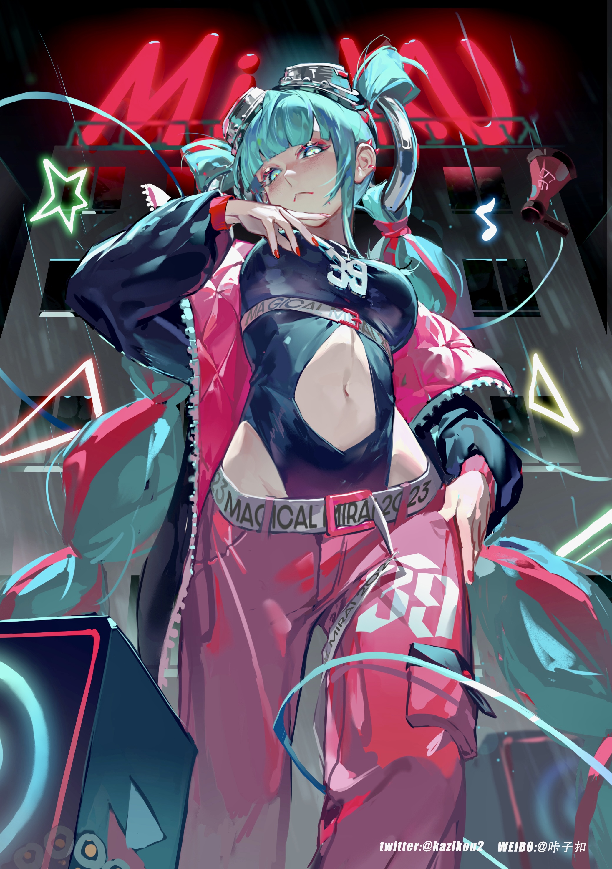 Hatsune Miku Magical Mirai Miku And Magical Mirai Miku Vocaloid And 1 More Drawn By Kako