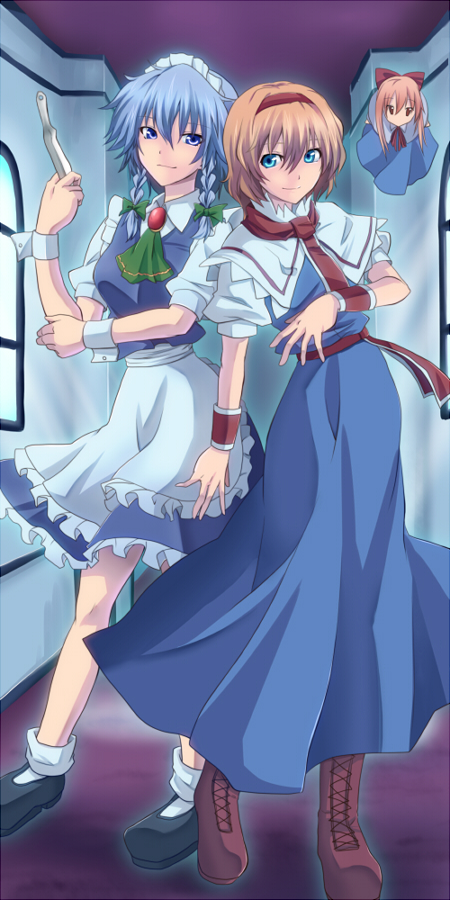 Izayoi Sakuya Alice Margatroid And Shanghai Doll Touhou Drawn By