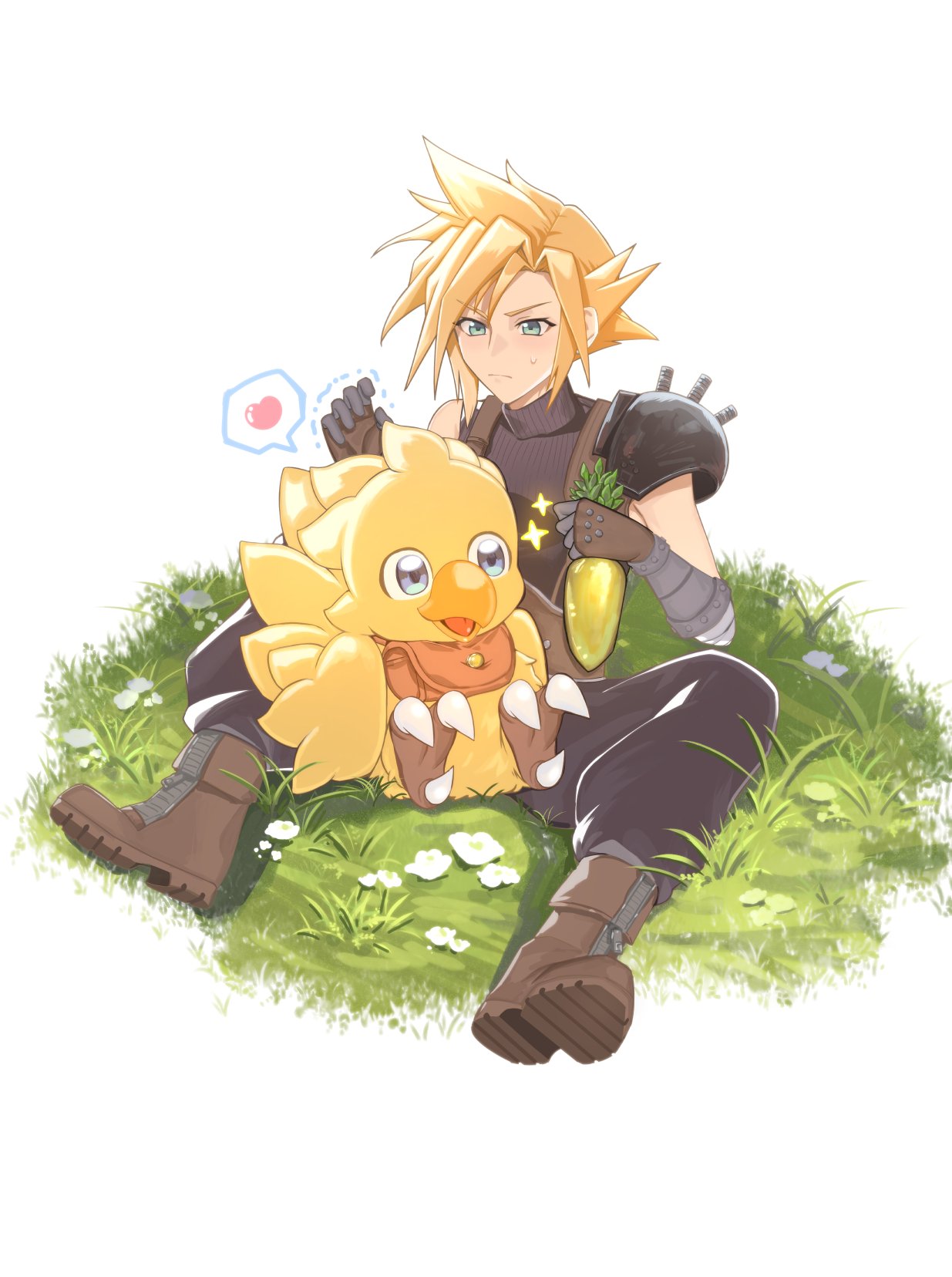Cloud Strife And Chocobo Final Fantasy And 1 More Drawn By Keiseki1