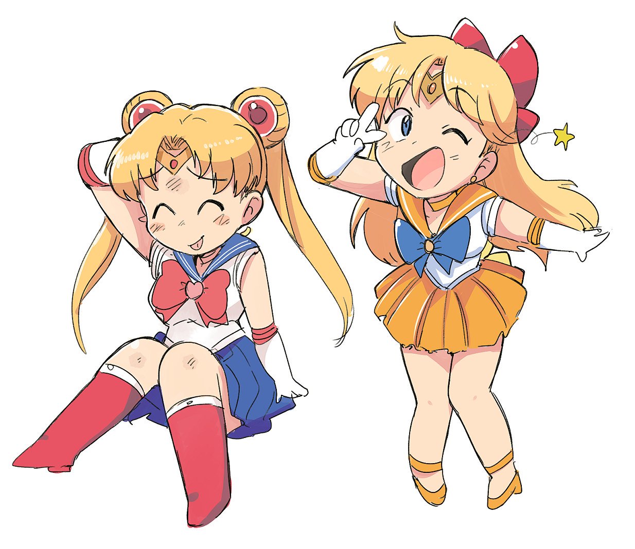 Tsukino Usagi Sailor Moon Aino Minako And Sailor Venus Bishoujo Senshi Sailor Moon Drawn By