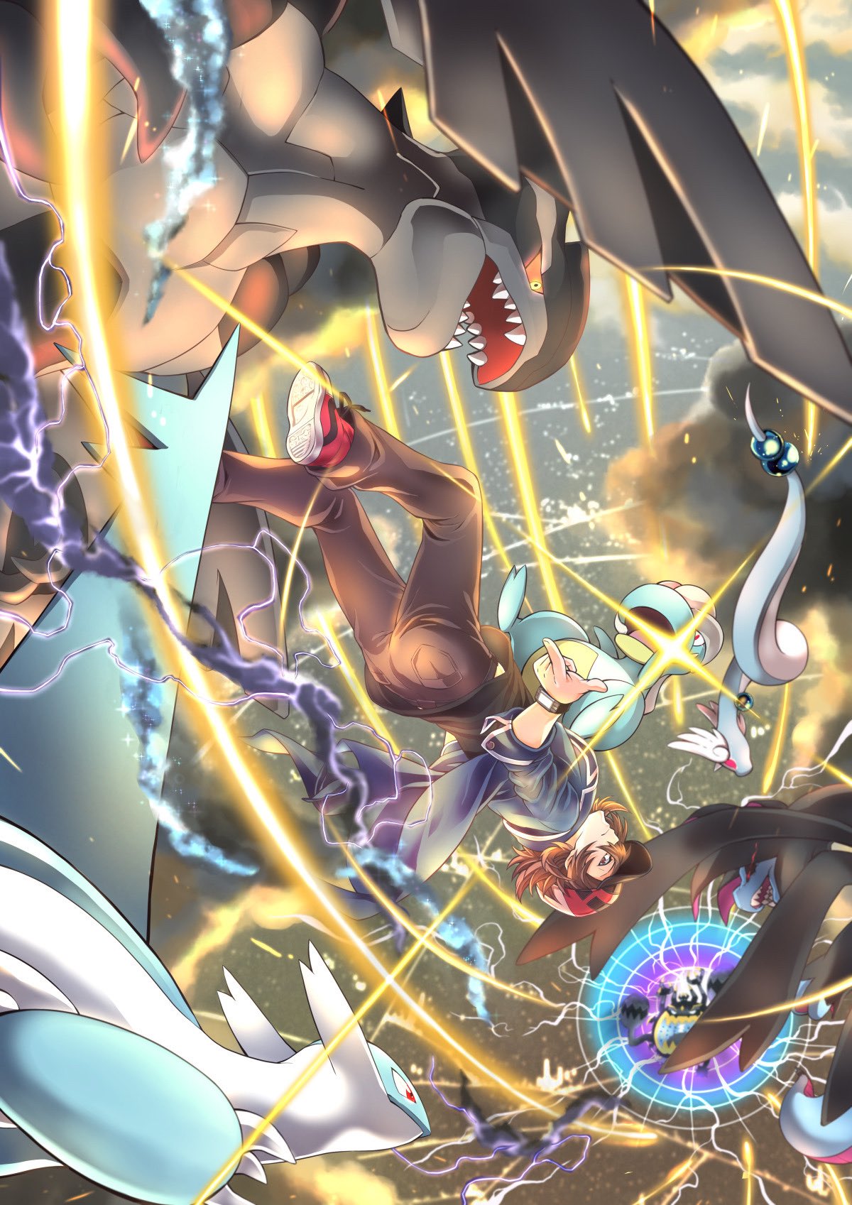 Hilbert Latios Zekrom Hydreigon Dragonair And 2 More Pokemon And 1 More Drawn By Ryuusei