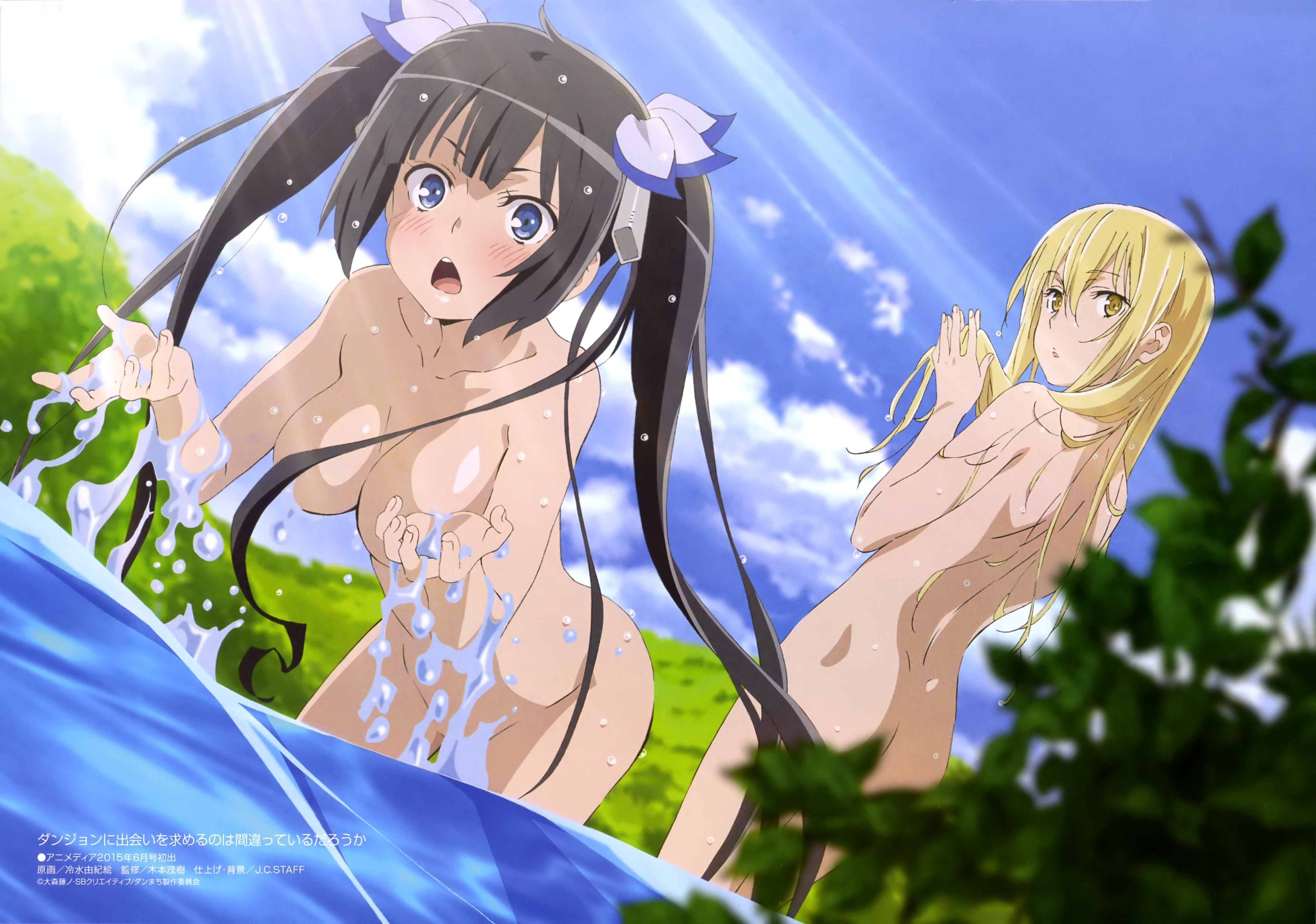 Hestia And Aiz Wallenstein Dungeon Ni Deai Wo Motomeru No Wa Machigatteiru Darou Ka Drawn By