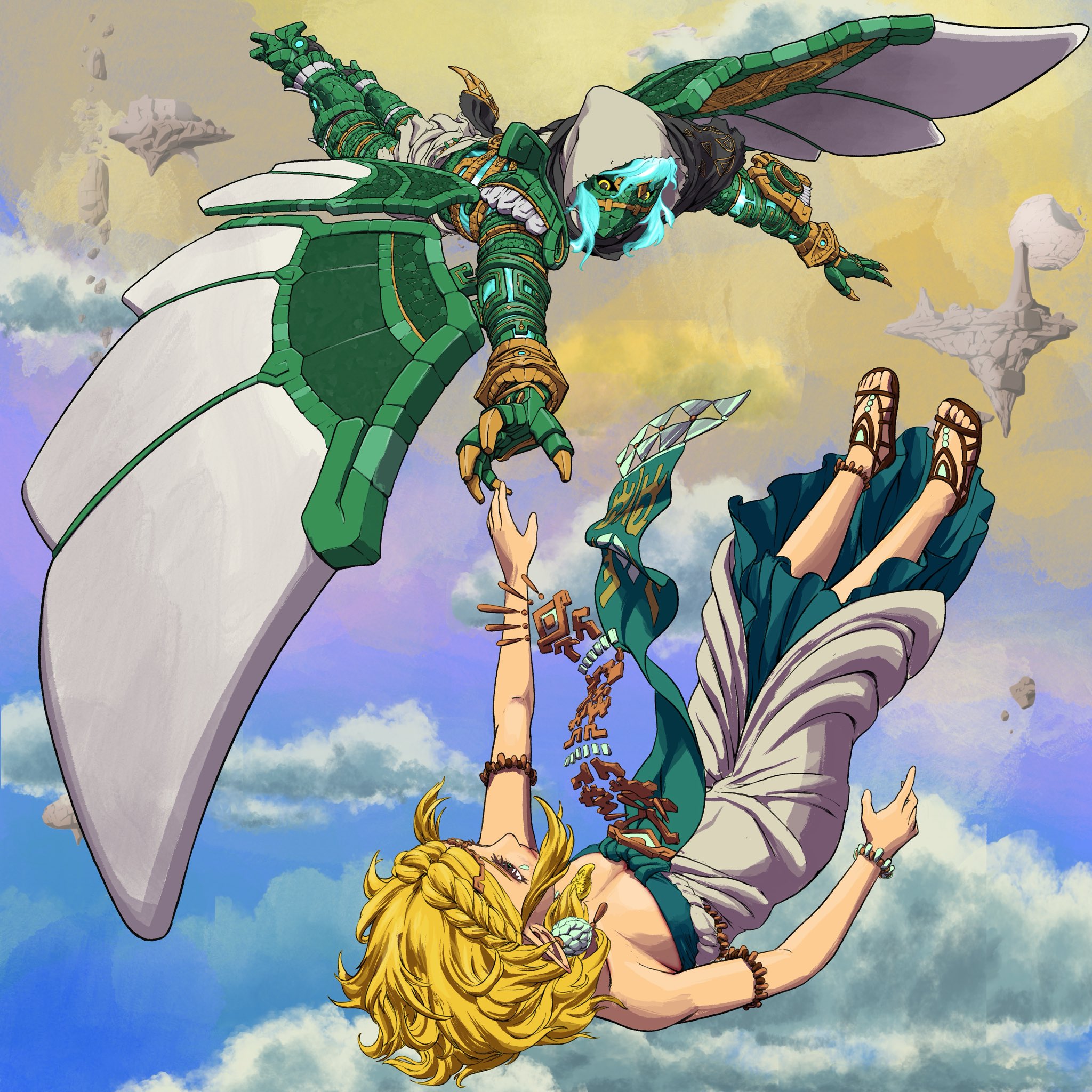 princess zelda and mysterious construct (the legend of zelda and 2 more) drawn by dandagouglas ...