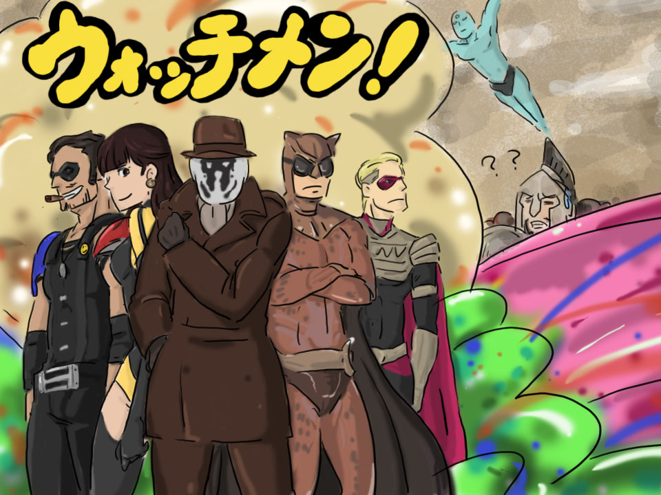 Rorschach Leonidas Dr Manhattan Nite Owl Silk Spectre And 2 More Watchmen And 1 More