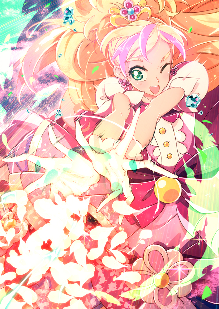 Haruno Haruka Cure Flora And Cure Flora Precure And 1 More Drawn By Motokihisanomotoki