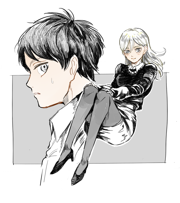 Eren Yeager And Christa Renz Shingeki No Kyojin Drawn By Tonshi