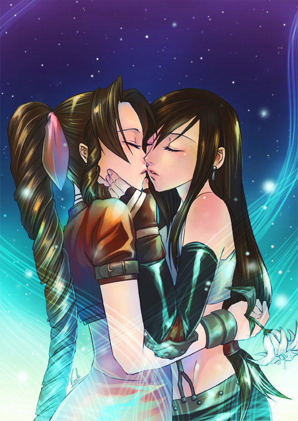 Tifa Lockhart And Aerith Gainsborough Final Fantasy And 1 More Drawn By Jeannekongphengta