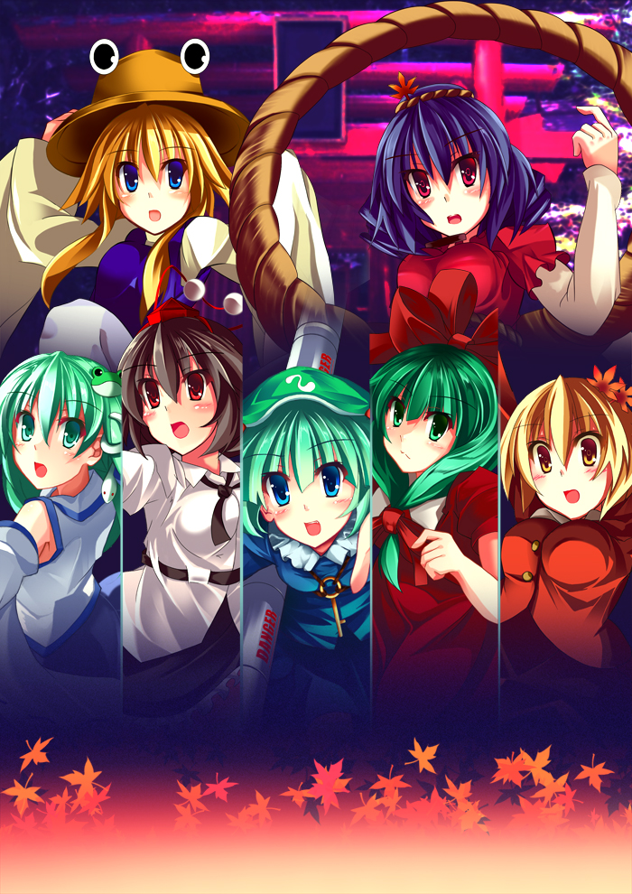 Kochiya Sanae Shameimaru Aya Moriya Suwako Kawashiro Nitori Yasaka