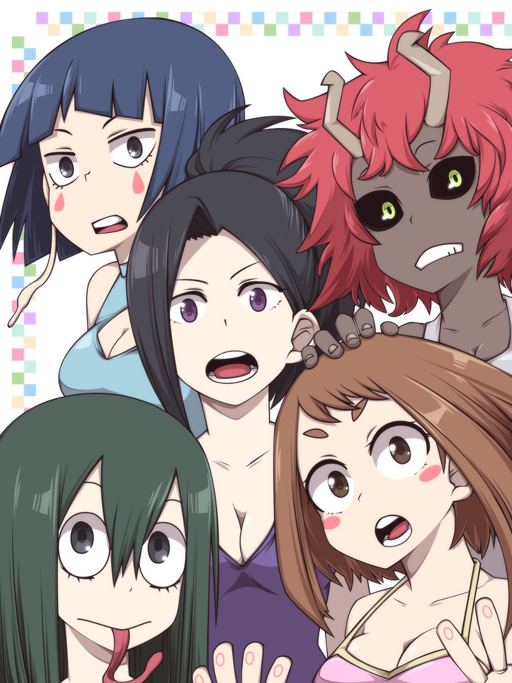 Uraraka Ochako Asui Tsuyu Yaoyorozu Momo Ashido Mina And Jirou Kyouka Boku No Hero Academia