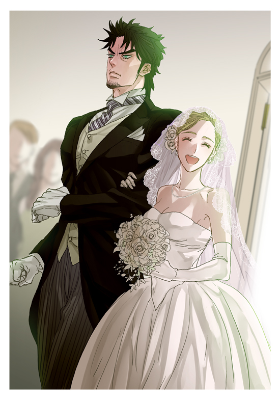 Joseph Joestar And Kuujou Holly Jojo No Kimyou Na Bouken Drawn By