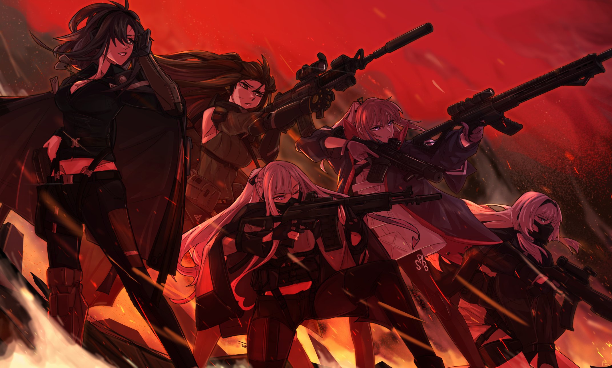 Ak 12 M4a1 An 94 St Ar 15 M4a1 And 2 More Girls Frontline Drawn