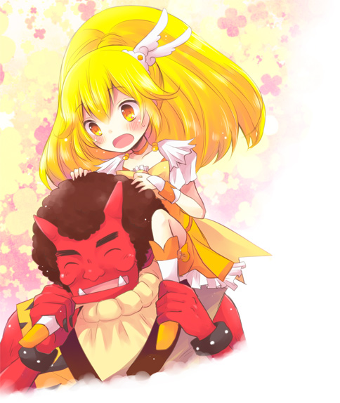 Kise Yayoi Cure Peace And Akaooni Precure And 1 More Drawn By