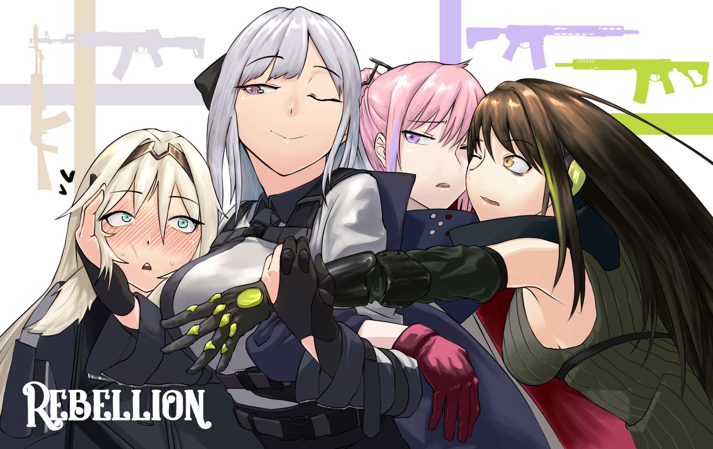 Ak 12 M4a1 An 94 St Ar 15 M4a1 And 1 More Girls Frontline Drawn