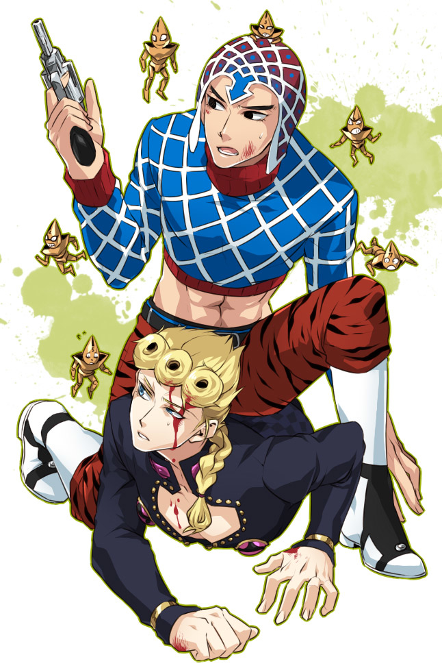 Giorno Giovanna Guido Mista And Sex Pistols Jojo No Kimyou Na Bouken