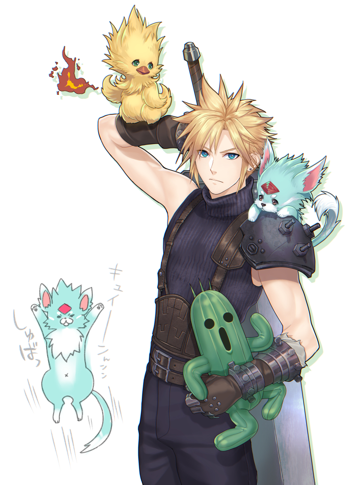 Cloud Strife Chocobo Sabotender And Carbuncle Final Fantasy And 2