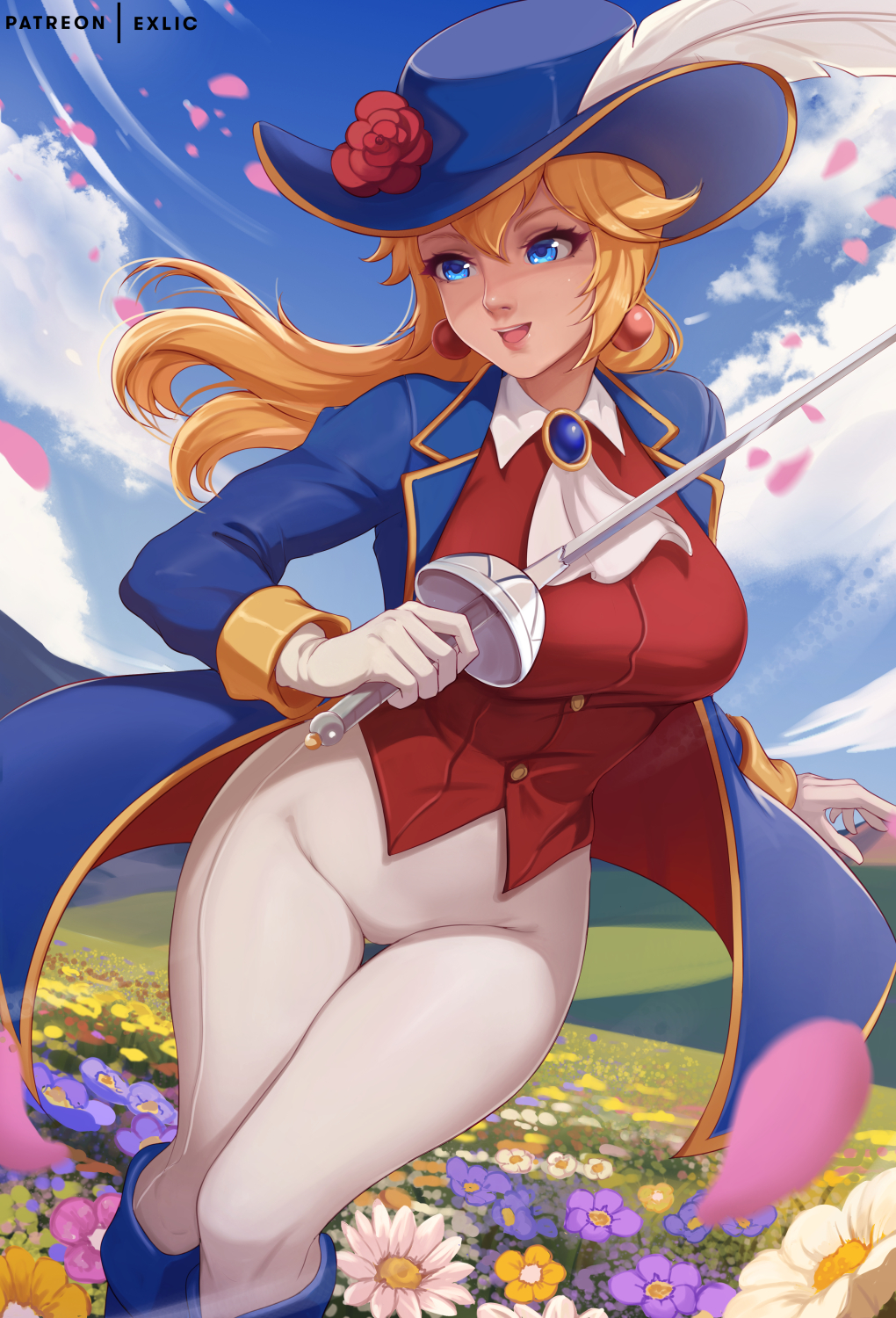 Princess Peach And Swordfighter Peach Mario And 1 More Drawn By Exlic