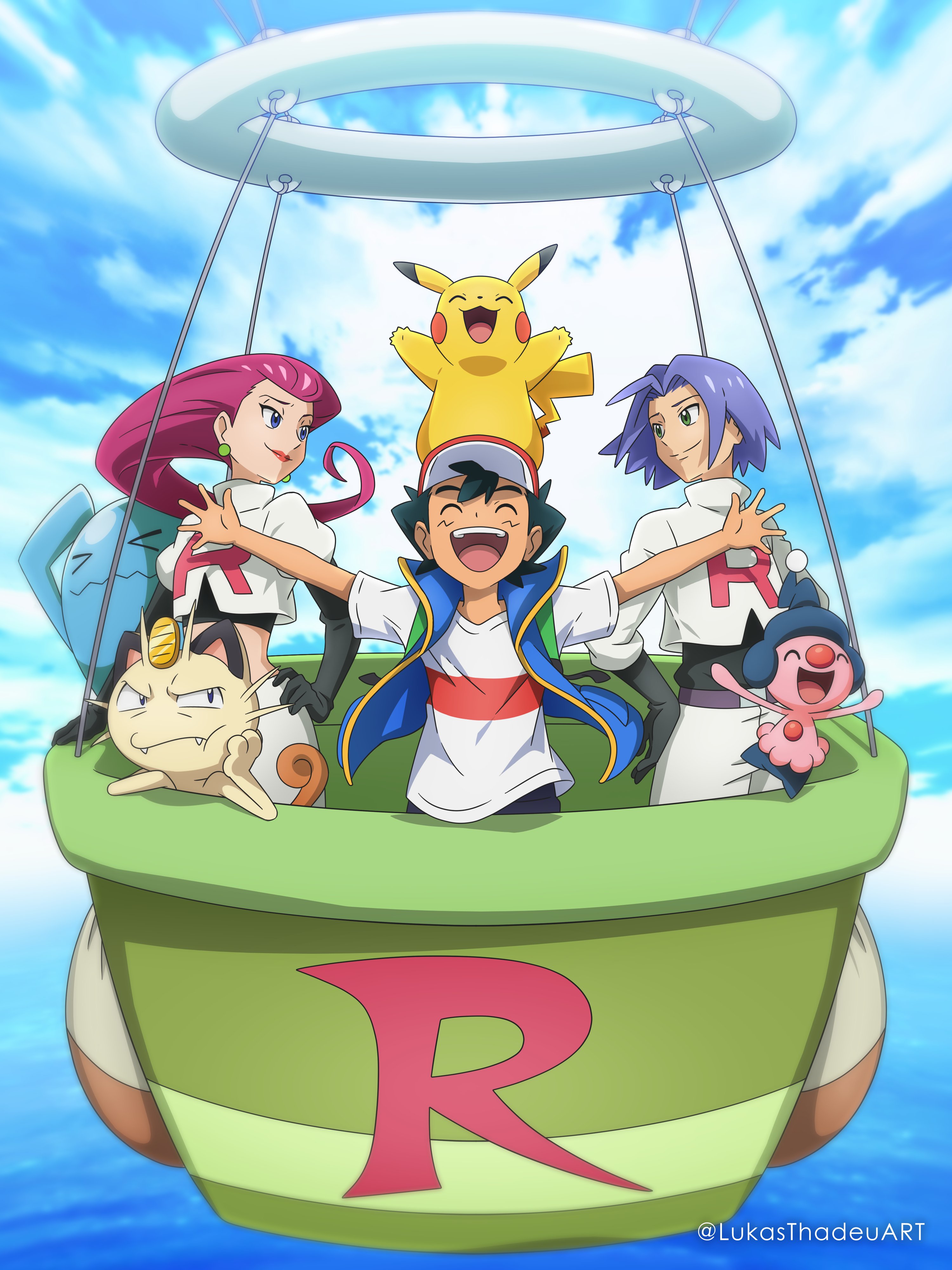 Pikachu Ash Ketchum Jessie James Meowth And 2 More Pokemon And 2 More Drawn By Lukas