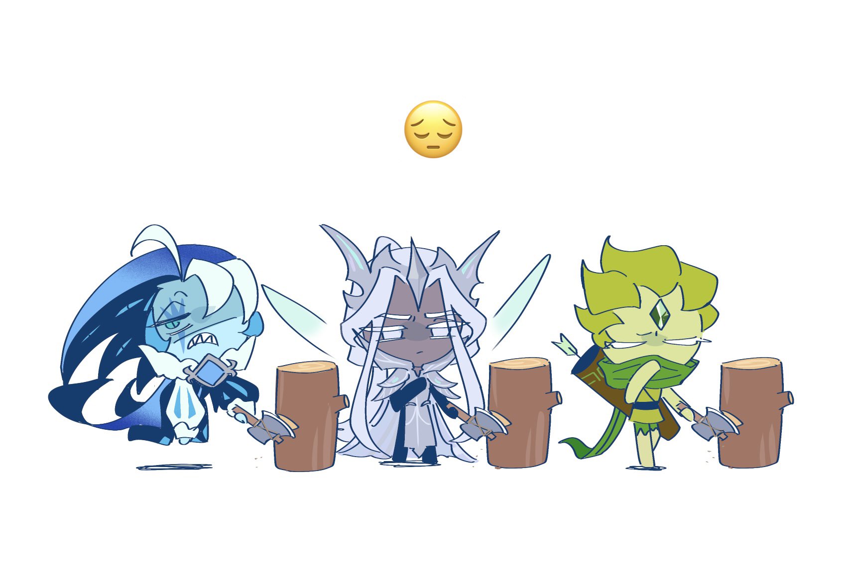 Shadow Milk Cookie Wind Archer Cookie And Elder Faerie Cookie Cookie Run And 1 More Drawn By