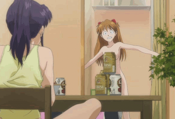Souryuu Asuka Langley Shikinami Asuka Langley Katsuragi Misato And Penpen Neon Genesis