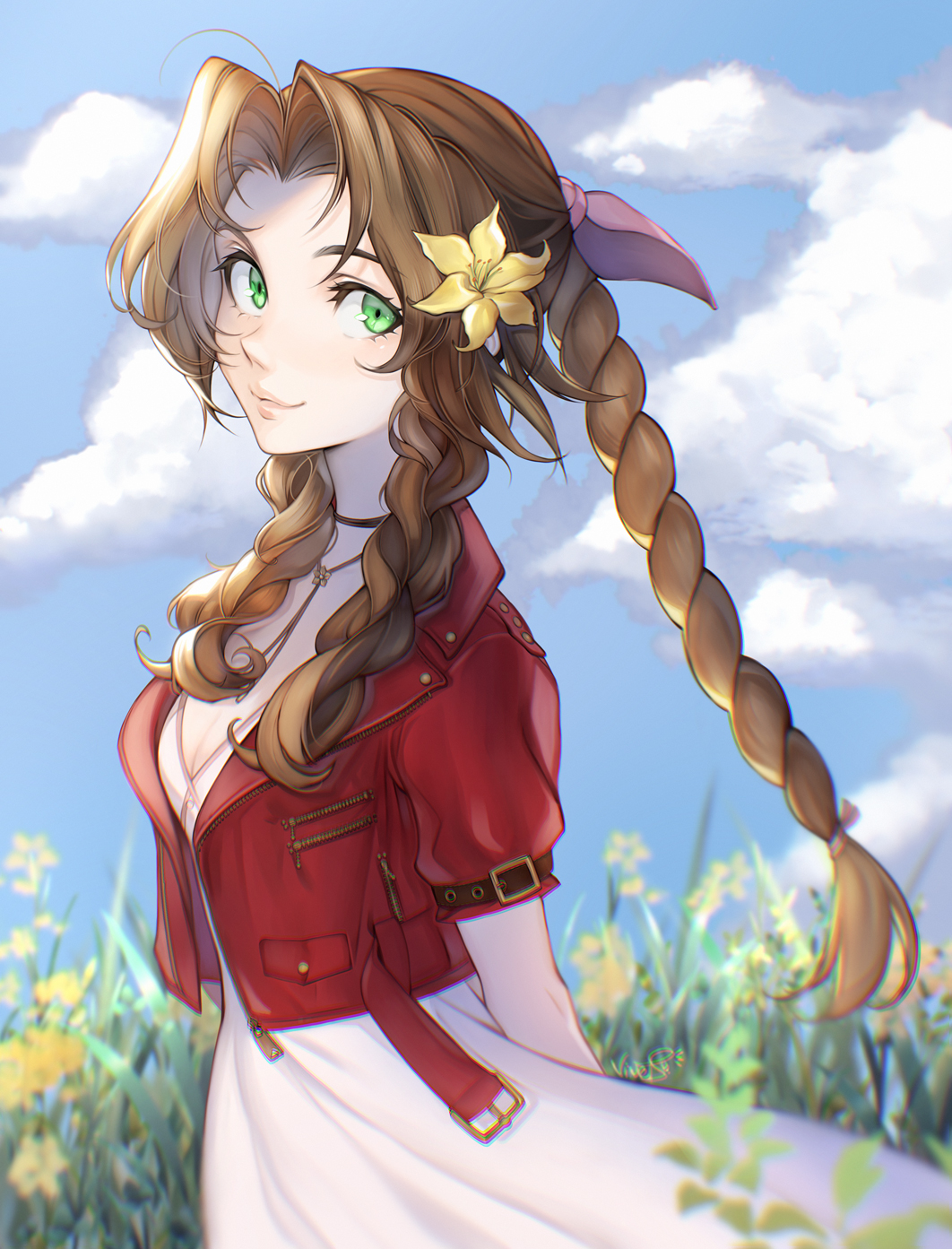 Aerith Gainsborough Final Fantasy And 2 More Drawn By Vinetsu