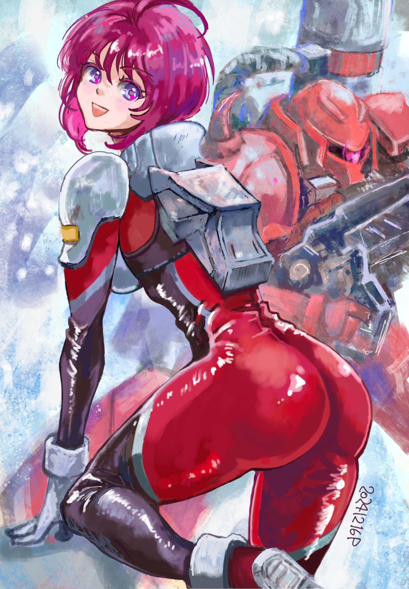Lunamaria Hawke And Zaku Warrior Lunamaria Custom Gundam And 2 More Drawn By Okrdisk2000