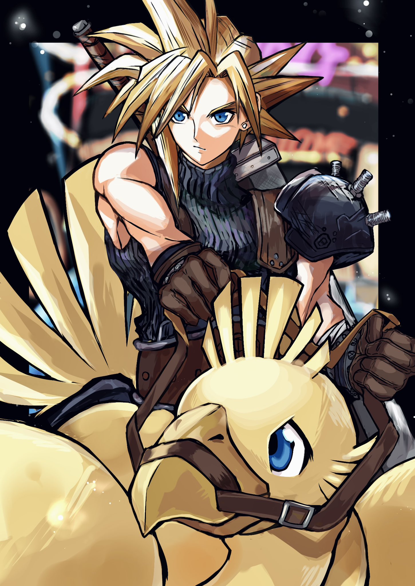 Cloud Strife And Chocobo Final Fantasy And 1 More Drawn By Bn 241