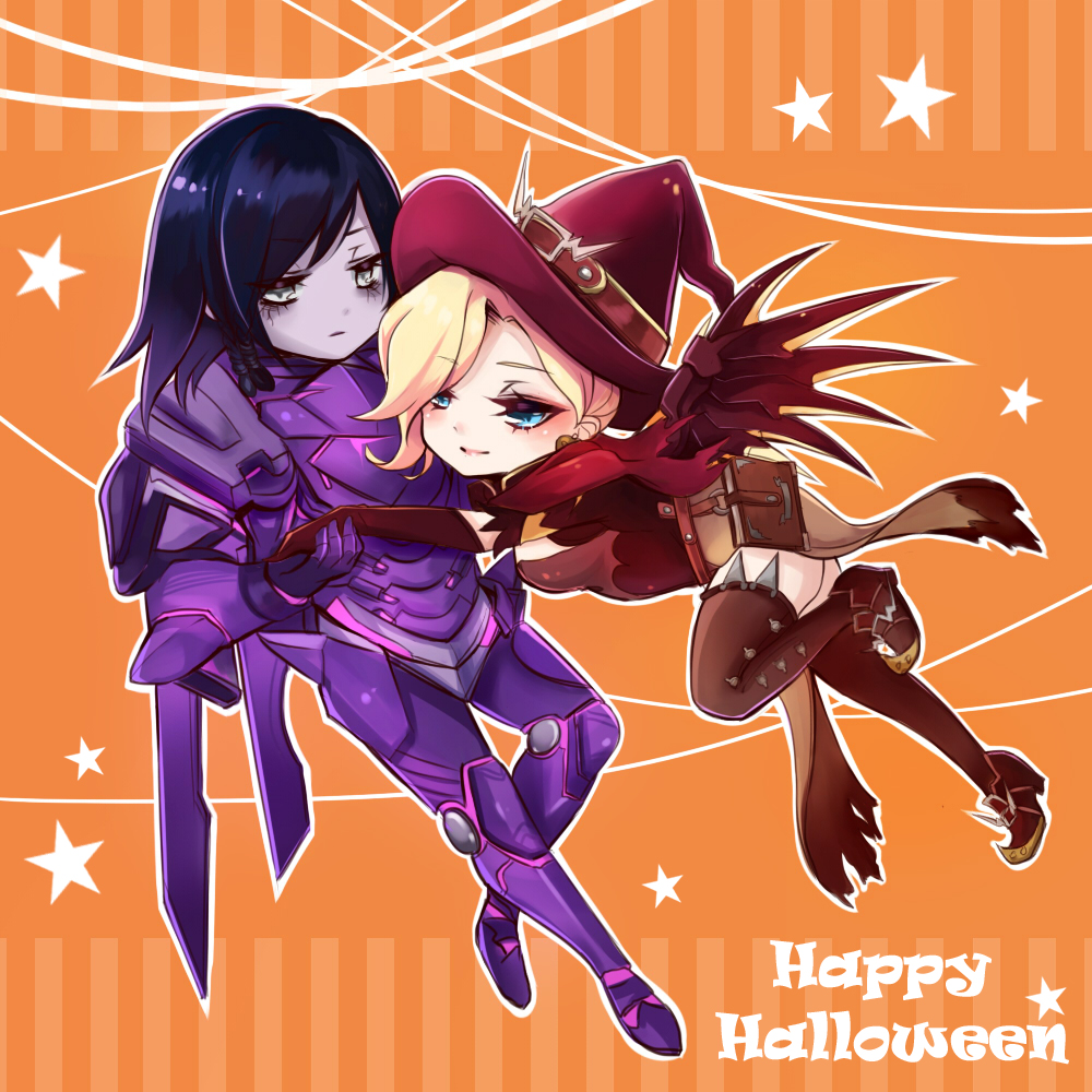 Mercy Pharah Witch Mercy And Possessed Pharah Overwatch And 1 More Drawn By Miyazawarudo