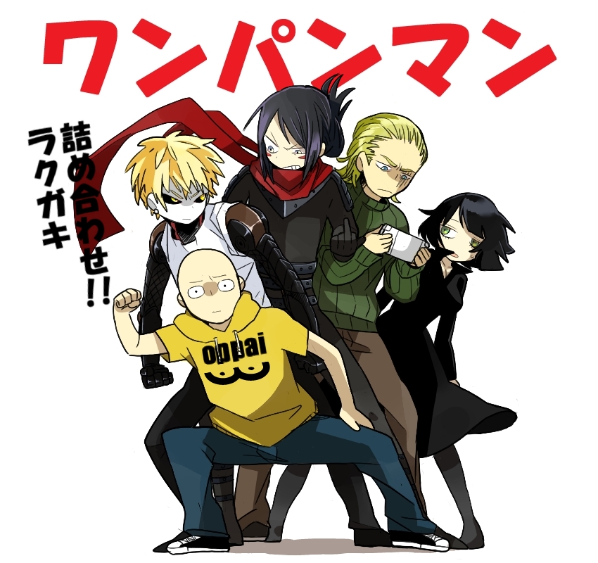 Fubuki Saitama Genos Onsoku No Sonic And King One Punch Man And 1 More Drawn By Ban
