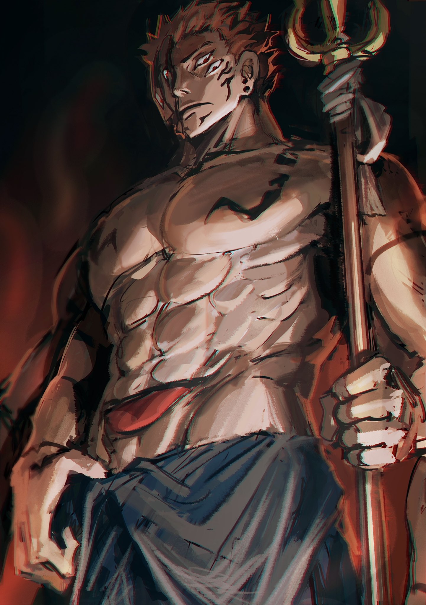 Ryoumen Sukuna And Ryoumen Sukuna Jujutsu Kaisen Drawn By