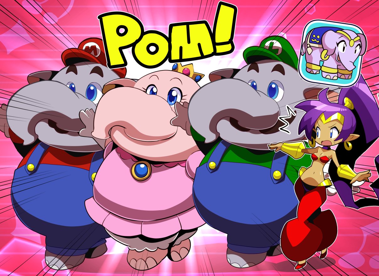 Princess Peach Mario Luigi Shantae Elephant Mario And 2 More Mario And 2 More Drawn By