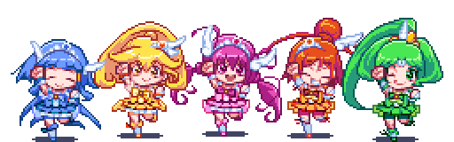 Midorikawa Nao Kise Yayoi Aoki Reika Hino Akane Hoshizora Miyuki And 5 More Precure And 1