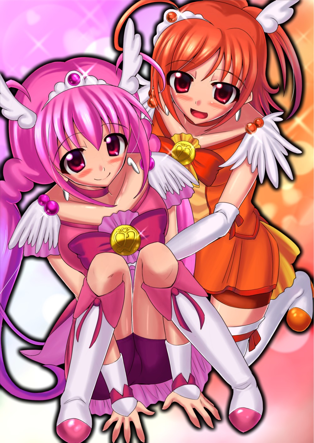 Hino Akane Hoshizora Miyuki Cure Happy And Cure Sunny Precure And 1