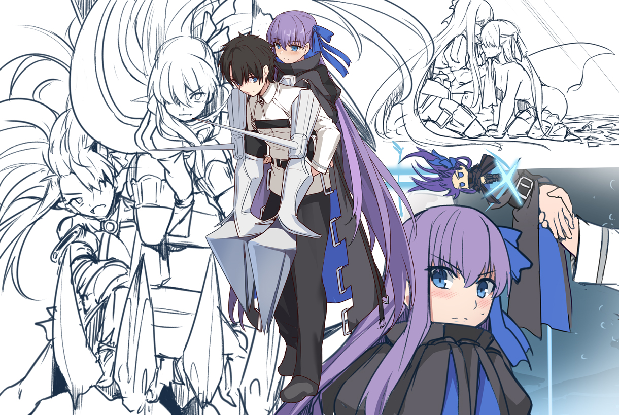 Fujimaru Ritsuka Meltryllis And Passionlip Fate And 3 More Drawn By