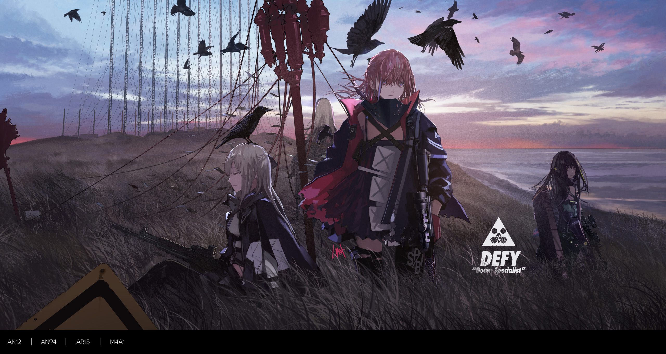 Ak 12 M4a1 An 94 St Ar 15 M4a1 And 1 More Girls Frontline Drawn