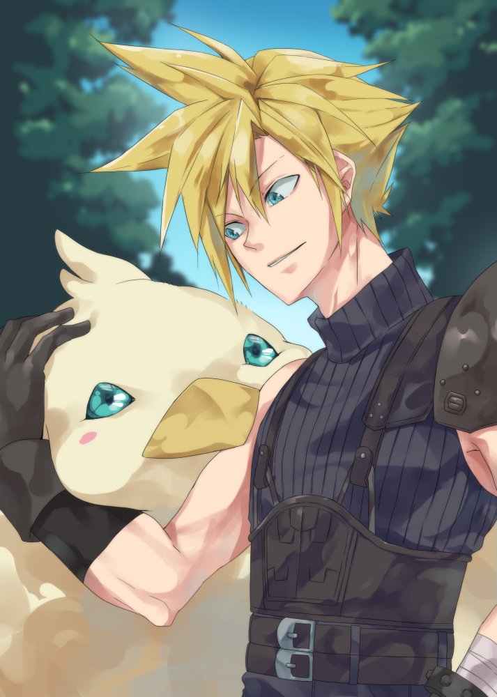 Cloud Strife And Chocobo Final Fantasy And 2 More Drawn By Nanashiro