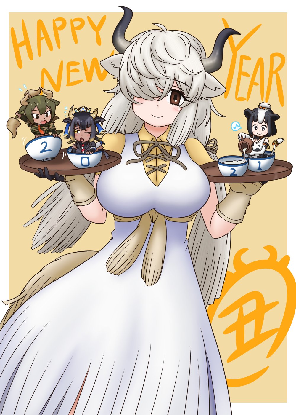 Yak Aurochs Holstein Friesian Cattle And Goshingyu Sama Kemono Friends Drawn By