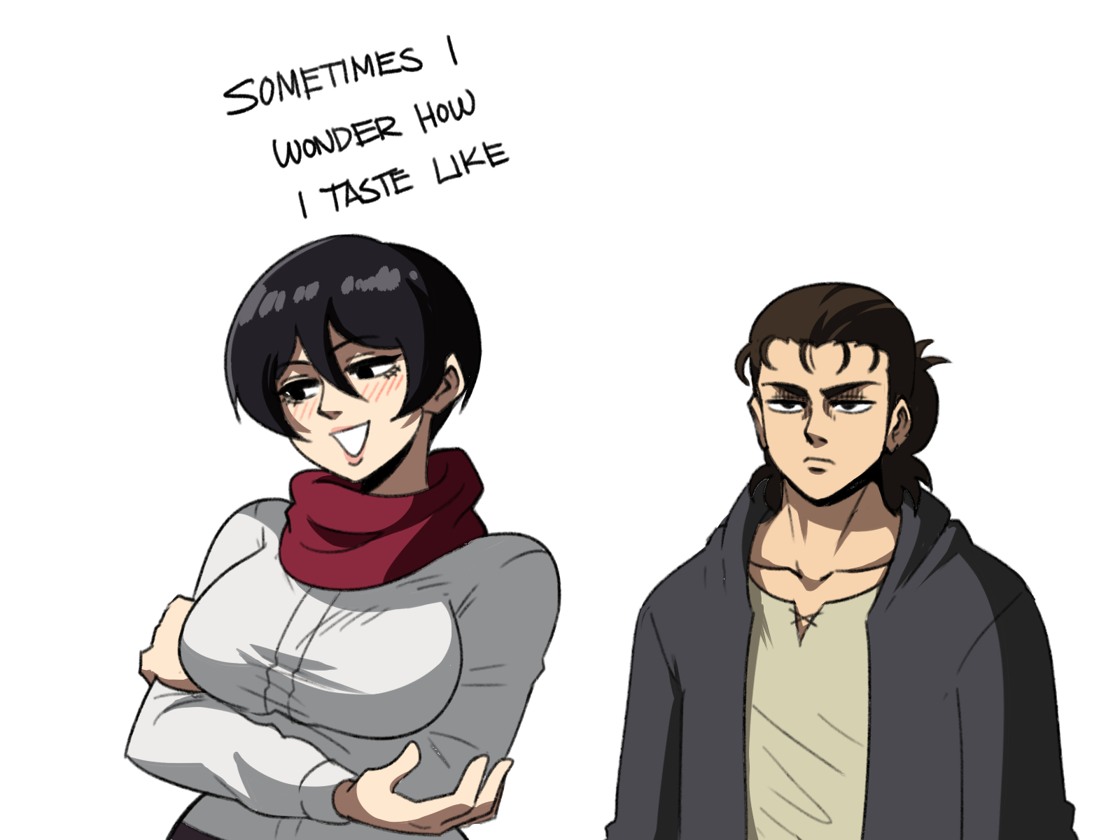 Mikasa Ackerman And Eren Yeager Shingeki No Kyojin Drawn By Tina Fate