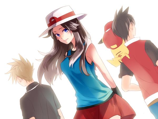 Pikachu Red Blue Oak And Green Pokemon And 1 More Drawn By