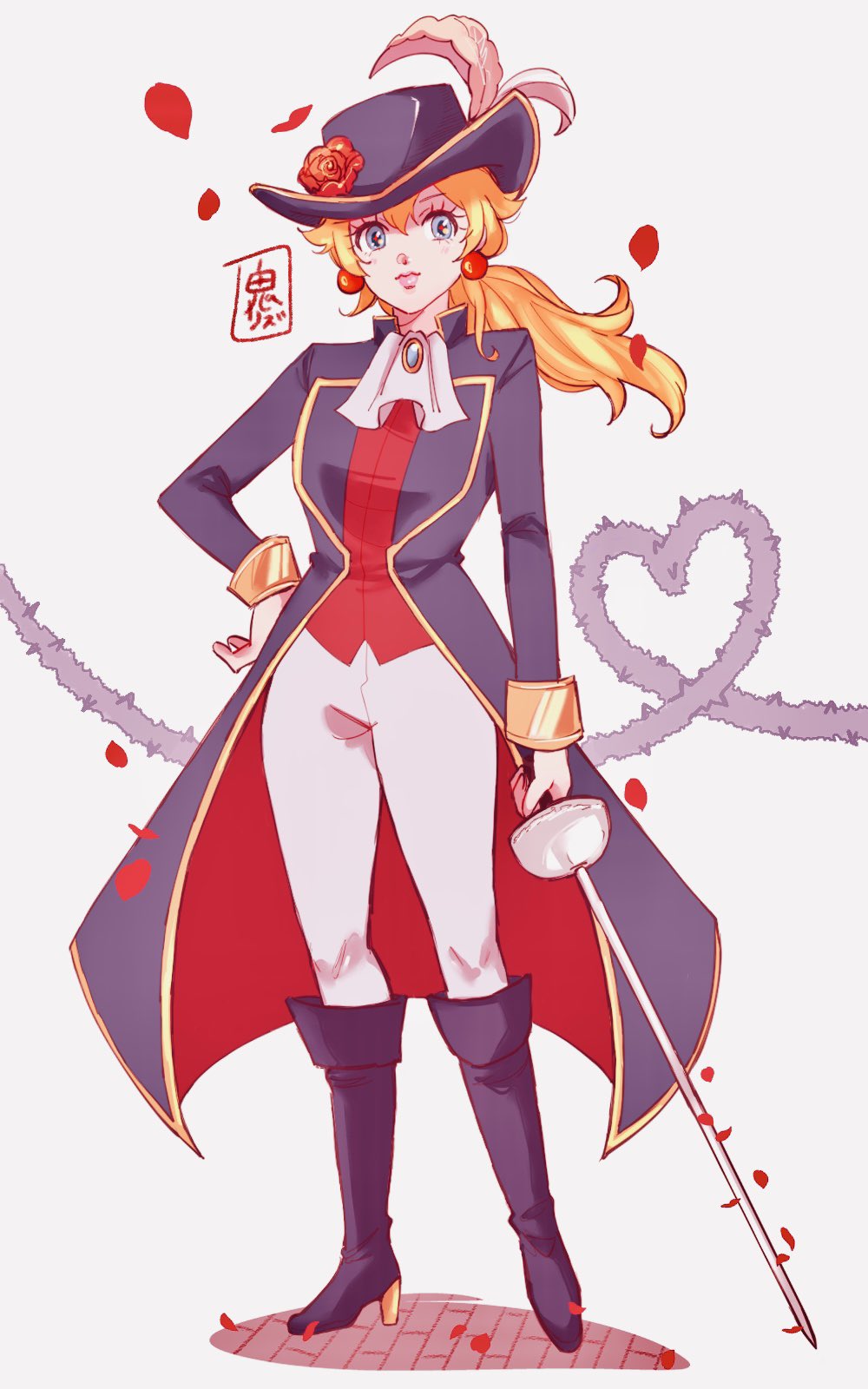 Princess Peach And Swordfighter Peach Mario And 1 More Drawn By
