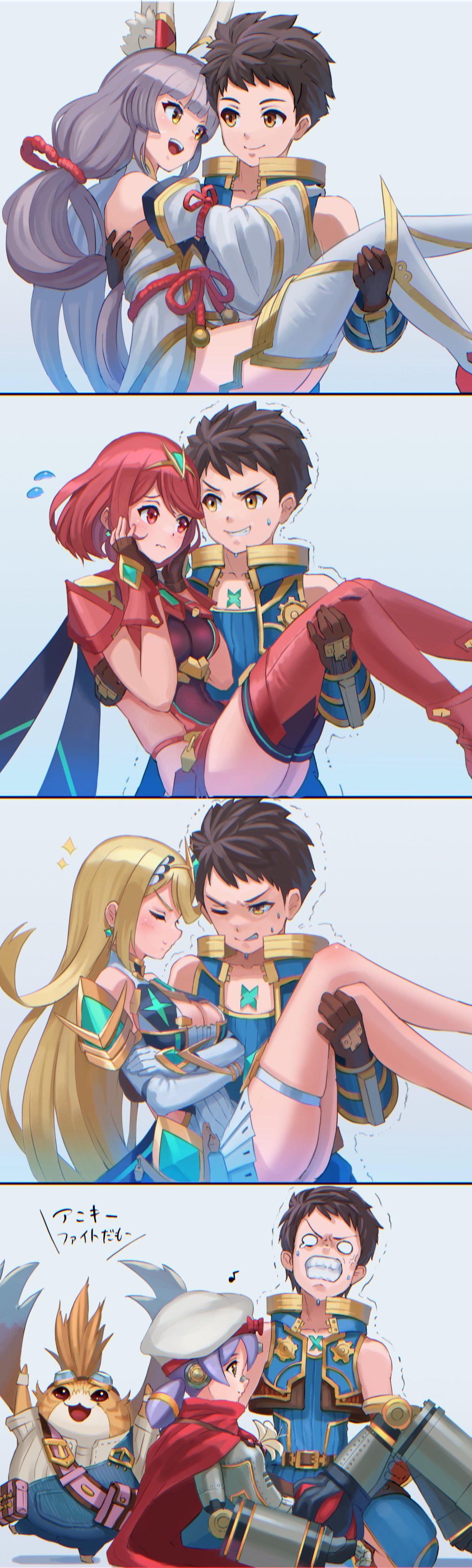 Pyra Mythra Nia Rex Nia And 3 More Xenoblade Chronicles And 1 More Drawn By Saburoujako