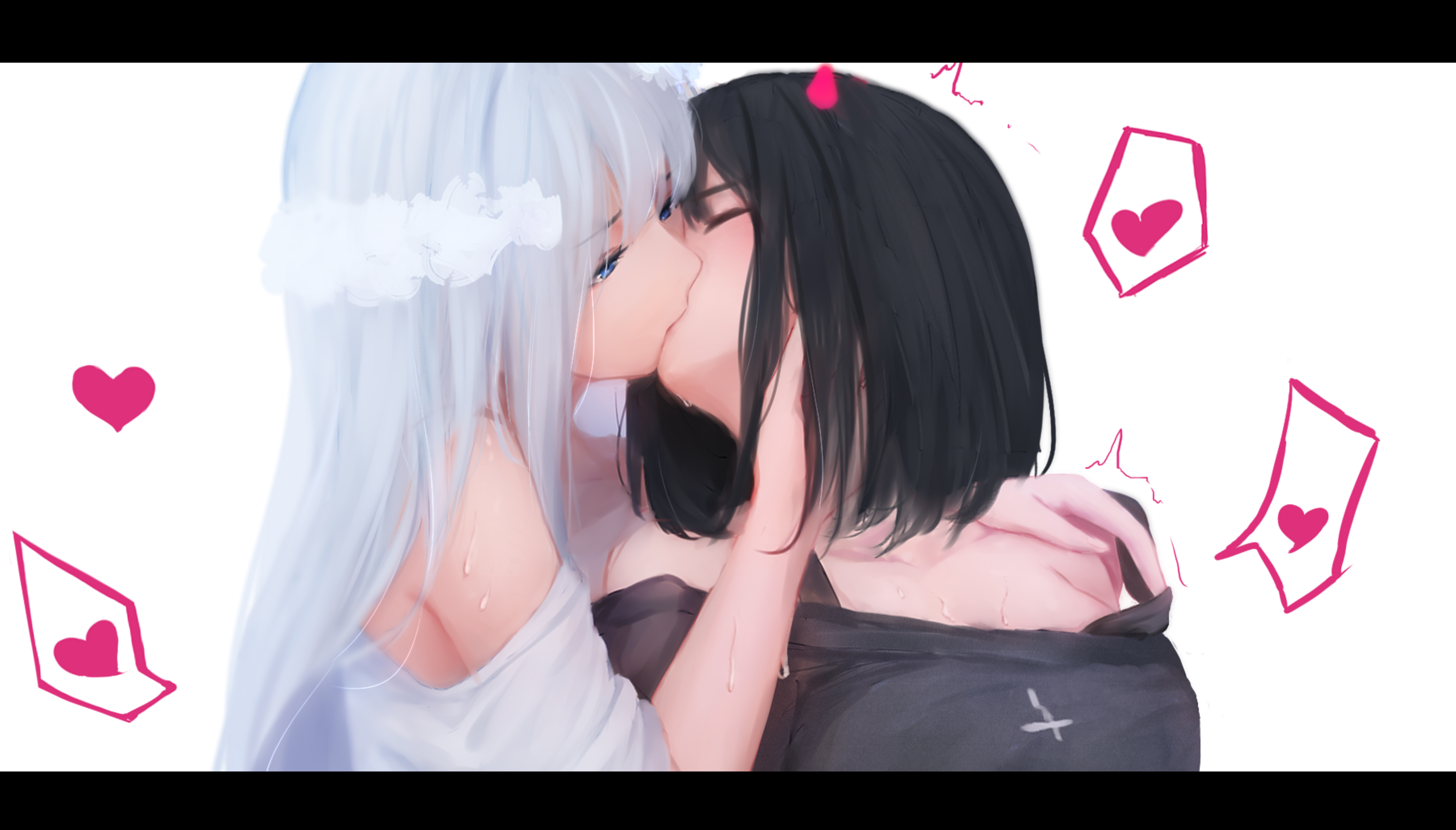 Black Haired Demon Girl And Angel Girl Original Drawn By Shimmer