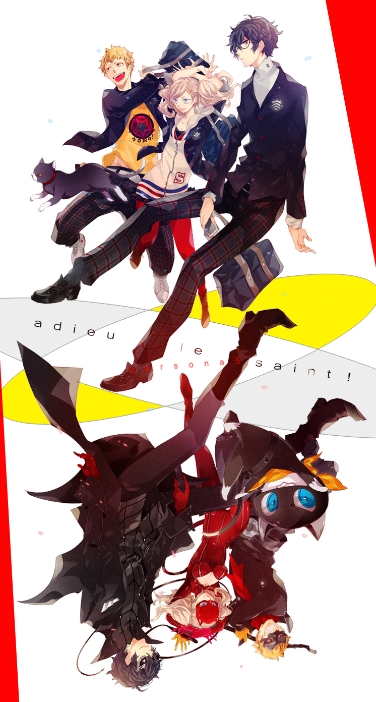 Amamiya Ren Takamaki Anne Morgana And Sakamoto Ryuuji Persona And 1