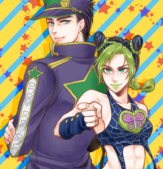 Kujo Jotaro And Kujo Jolyne Jojo No Kimyou Na Bouken And 1 More Drawn